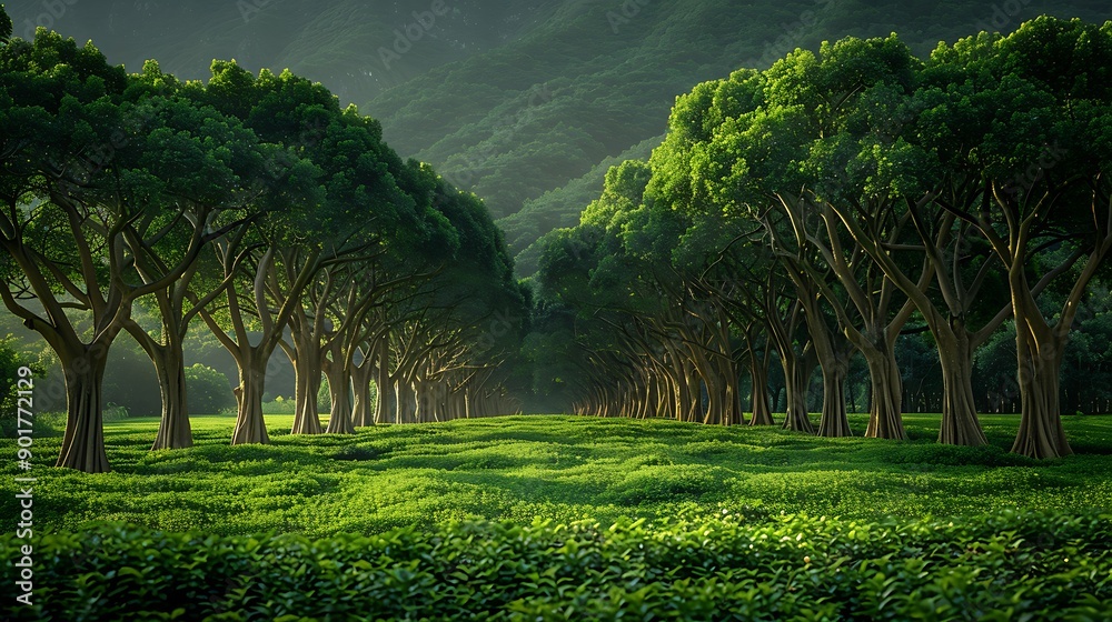Forest of Banyan Trees Ficus microcarpa in Taiwan Stock Photo | Adobe Stock