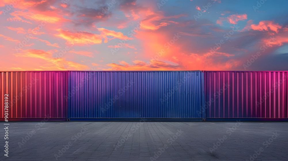 Conceptual Shipping Container Blocked by Wall, Symbolizing Trade ...