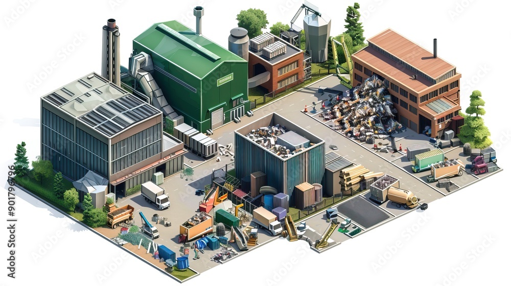 Isometric 3D Views of Recycling Facilities. An Overview of Sustainable ...