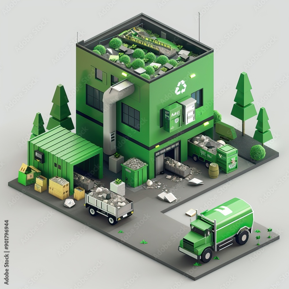 Isometric 3D Views of Recycling Facilities. An Overview of Sustainable ...