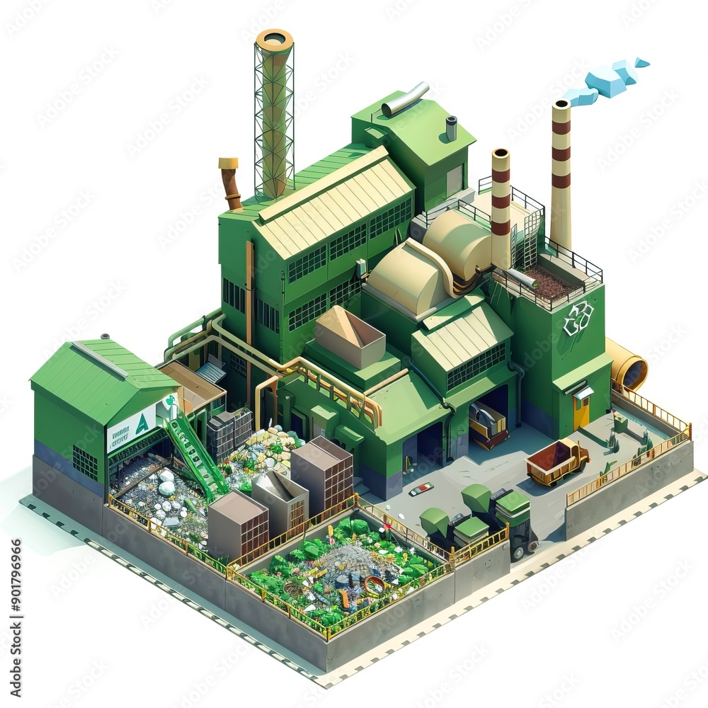 Isometric 3D Views of Recycling Facilities. An Overview of Sustainable ...