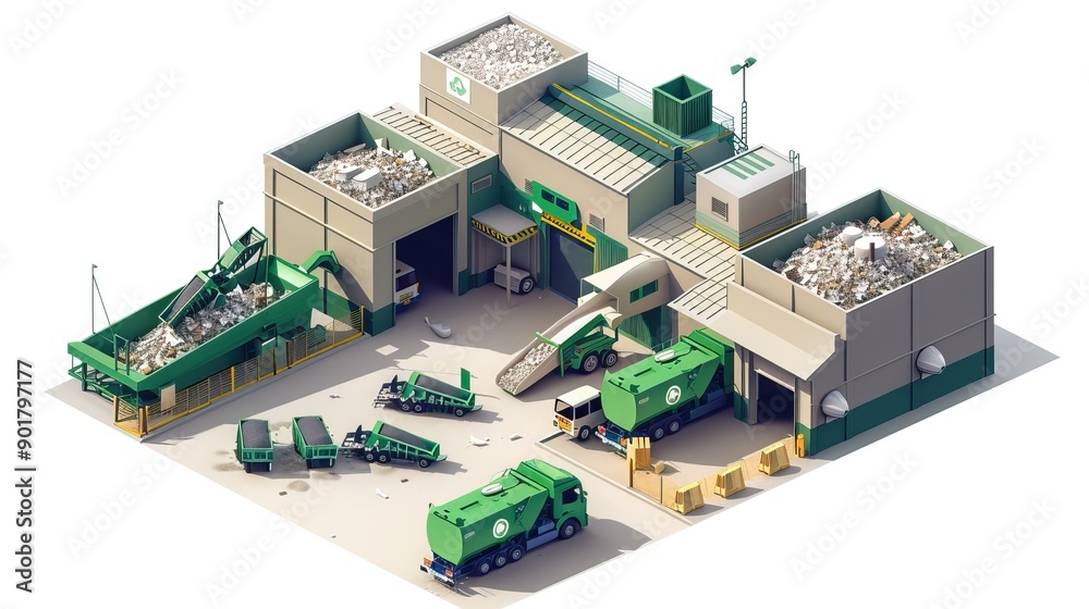 Isometric 3D Views of Recycling Facilities. An Overview of Sustainable ...