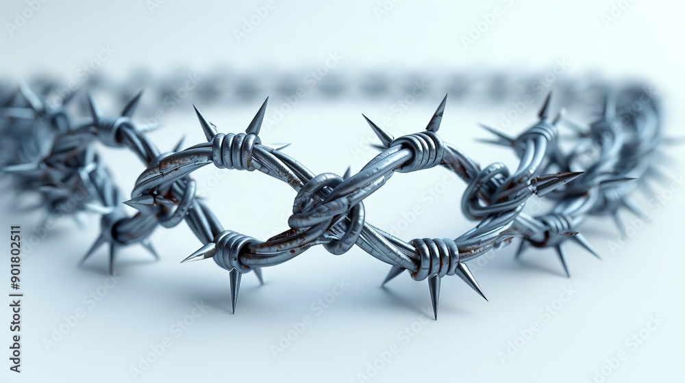 Barbed wire forming an infinity symbol representing the neverending ...