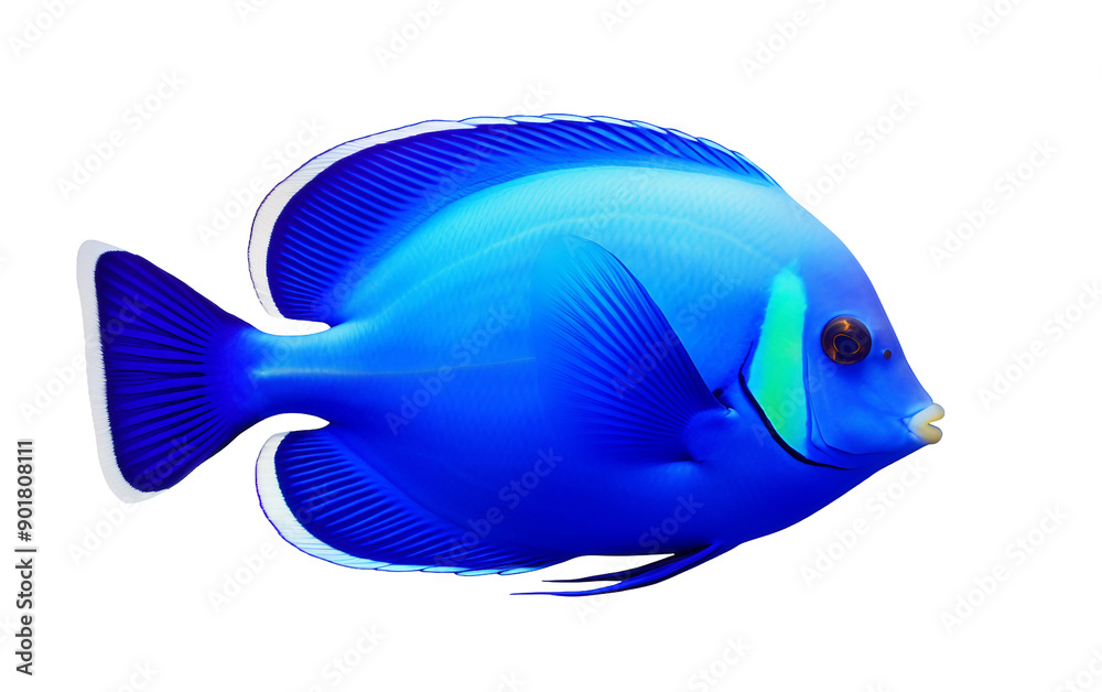 Striking blue tang fish in a vibrant underwater setting, perfect for ...