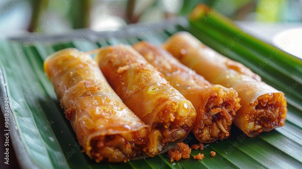 Delicious Filipino Turon A Sweet and Crunchy Snack with Ripe Saba ...
