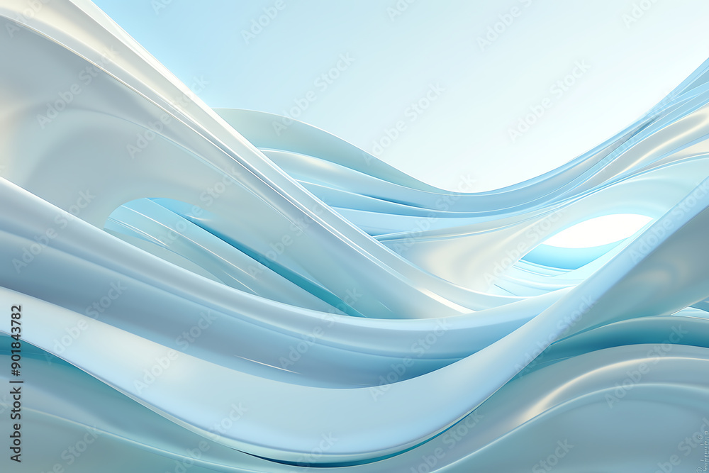 Curved structures intertwining, abstract urban design, fluid and ...