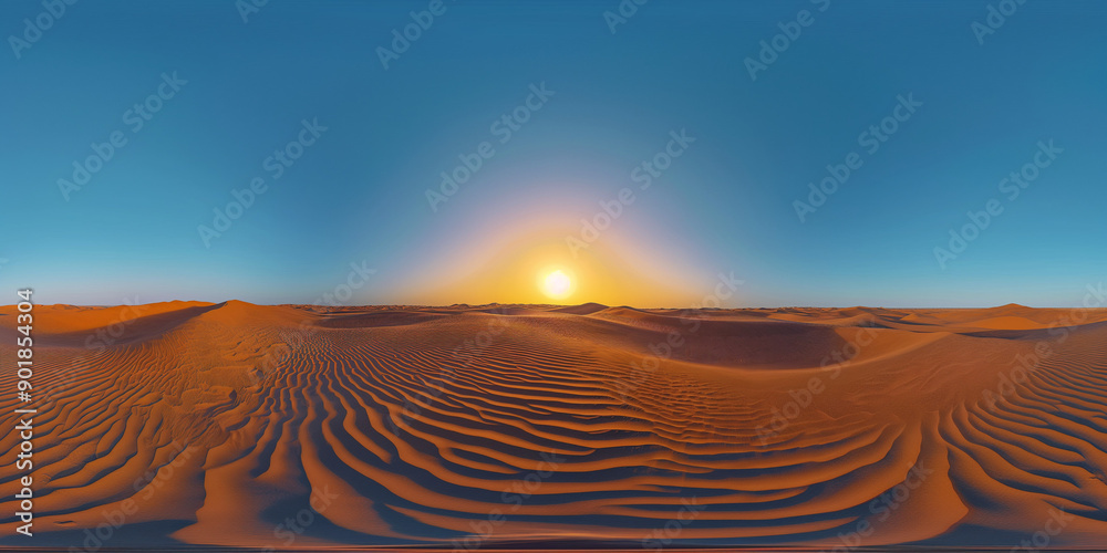 Mesmerizing Sahara Dunes at Dawn with Perfectly Aligned Horizon in HDRI ...