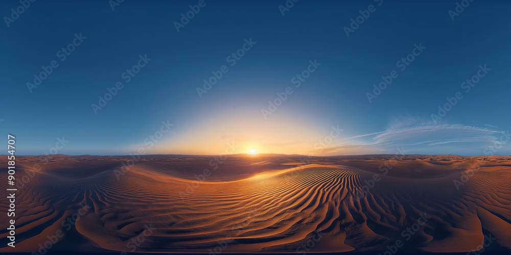 Sahara Dunes at Dawn - Perfectly Aligned HDRI Equirectangular Photo ...