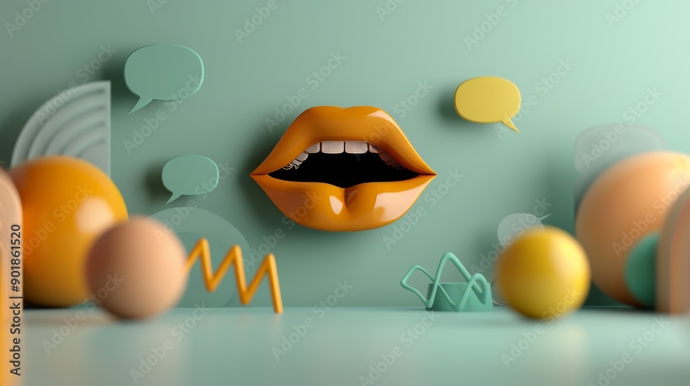Explore the McGurk Effect vibrant 3D lips vs sound waves, creating ...