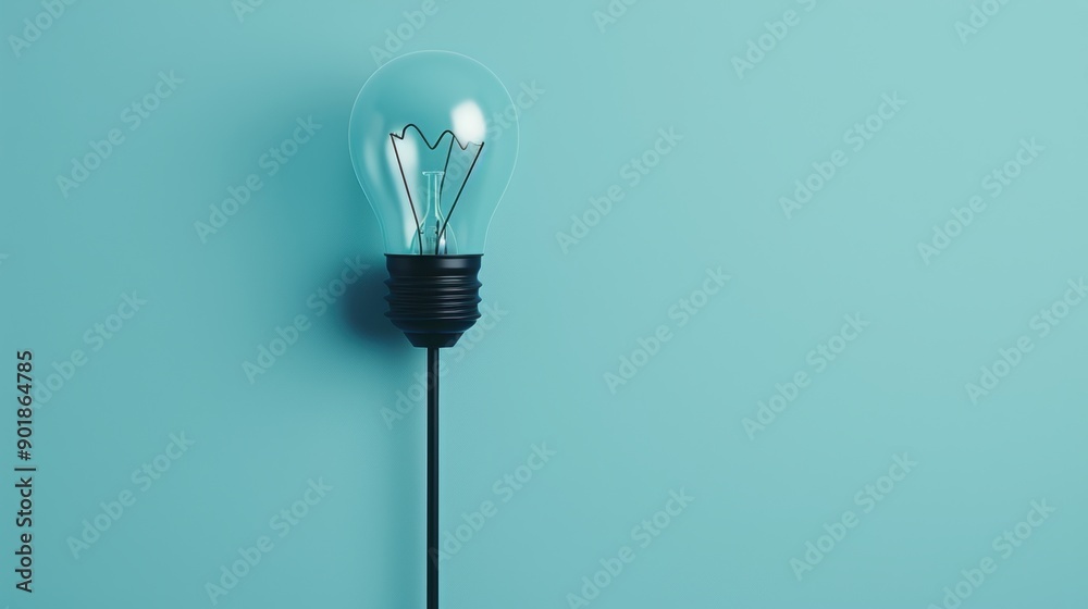 A simple black icon symbolizing an innovative idea, featured on a ...