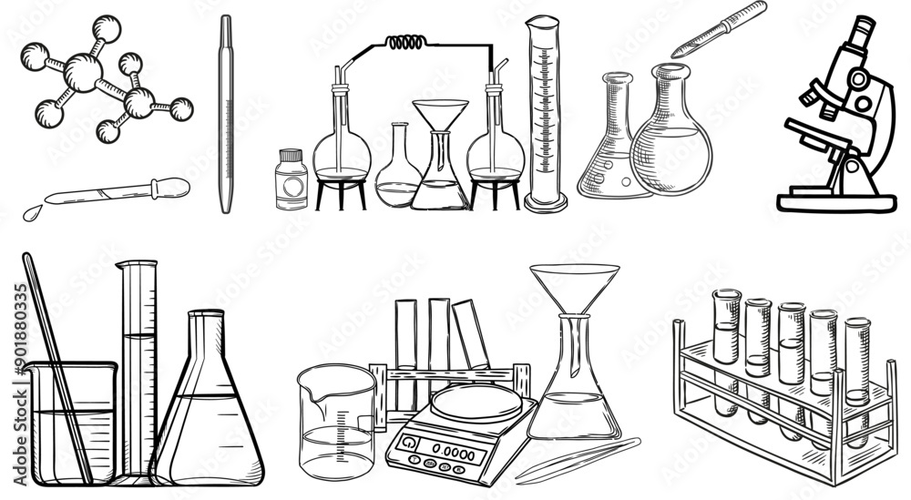 Science Experiment. great set collection clip art Silhouette ...