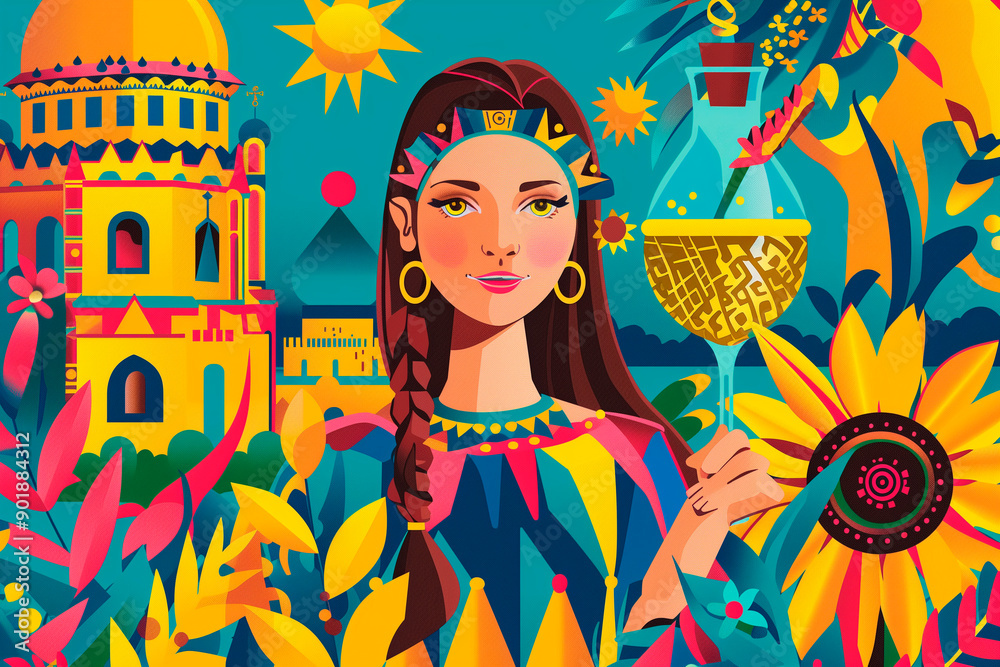 symbols of Ukraine. Feature elements such as the Kyiv Pechersk Lavra, a ...