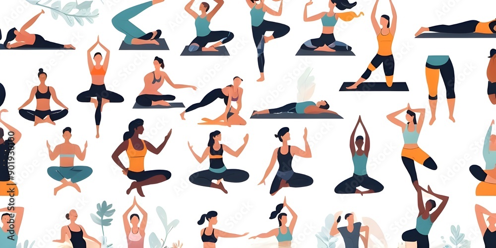 yoga poses for your design 4k wallpaper & background image Stock ...