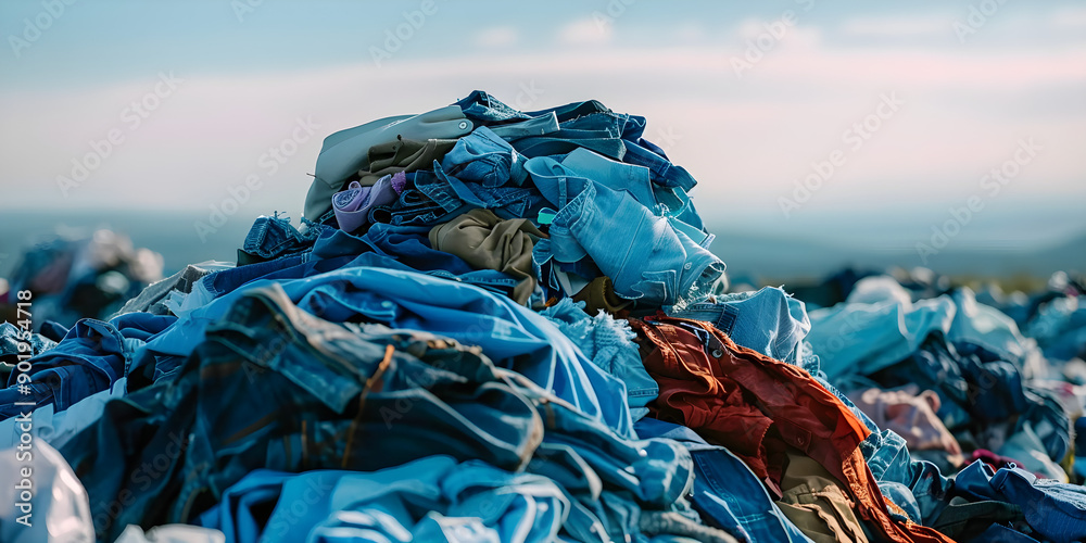 abandoned clothing heap, environmental impact, fast fashion consequences, textile waste ...