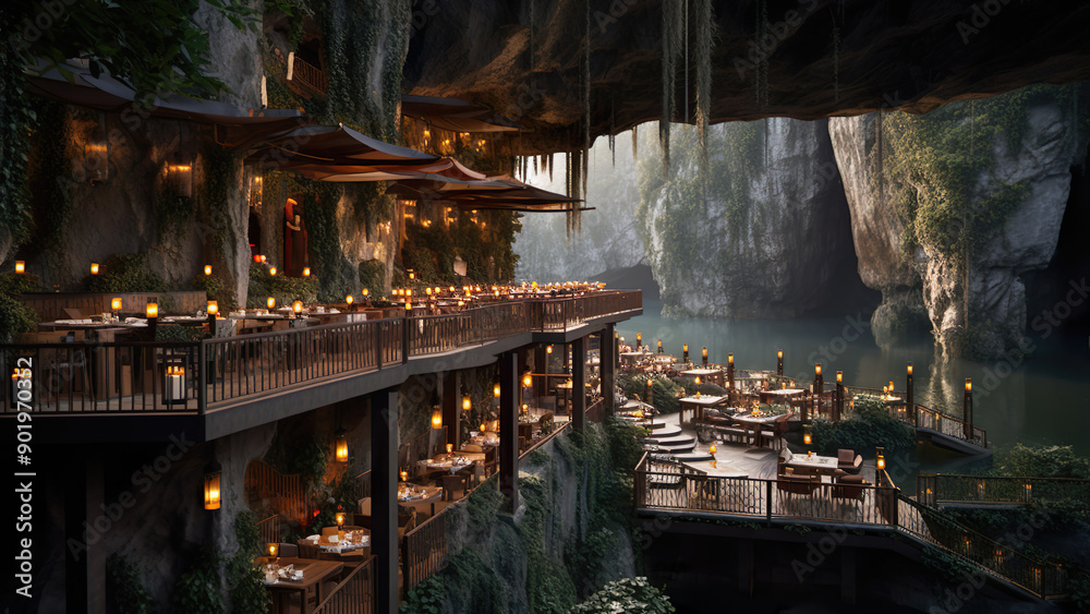 Hang Son Doong - restaurant, dining, outdoor, cave, nature, waterfall ...