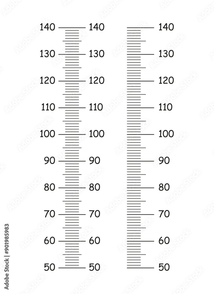 Height scale, chart from 50 to 140 centimeters for children. Kids ...