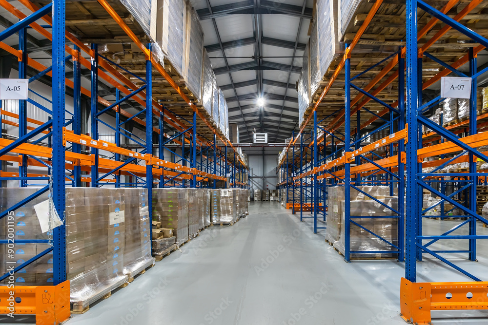 Spacious Warehouse Interior With Tall Racking Systems Displaying ...