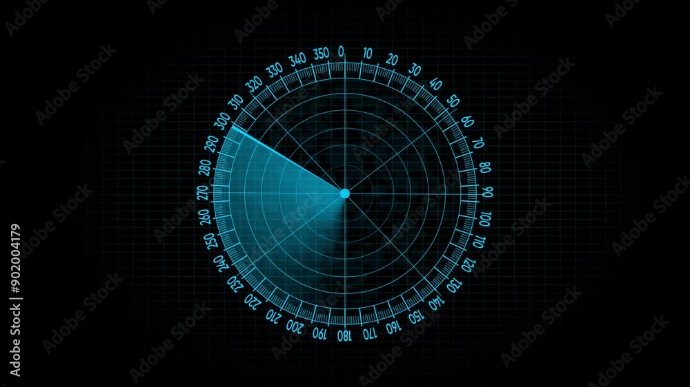Scanning radar screen on world map digital technology radar screen ...