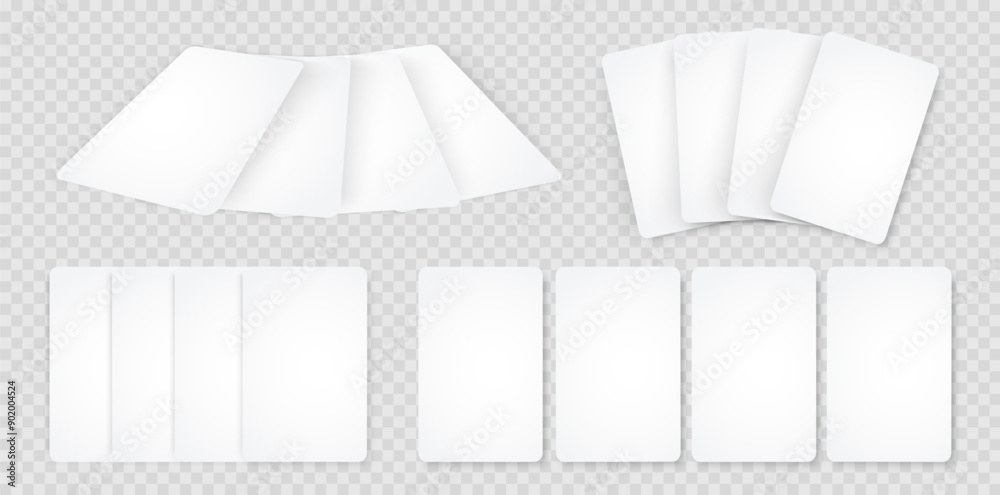Set of playing cards mockups. Blank playing cards on transparent ...
