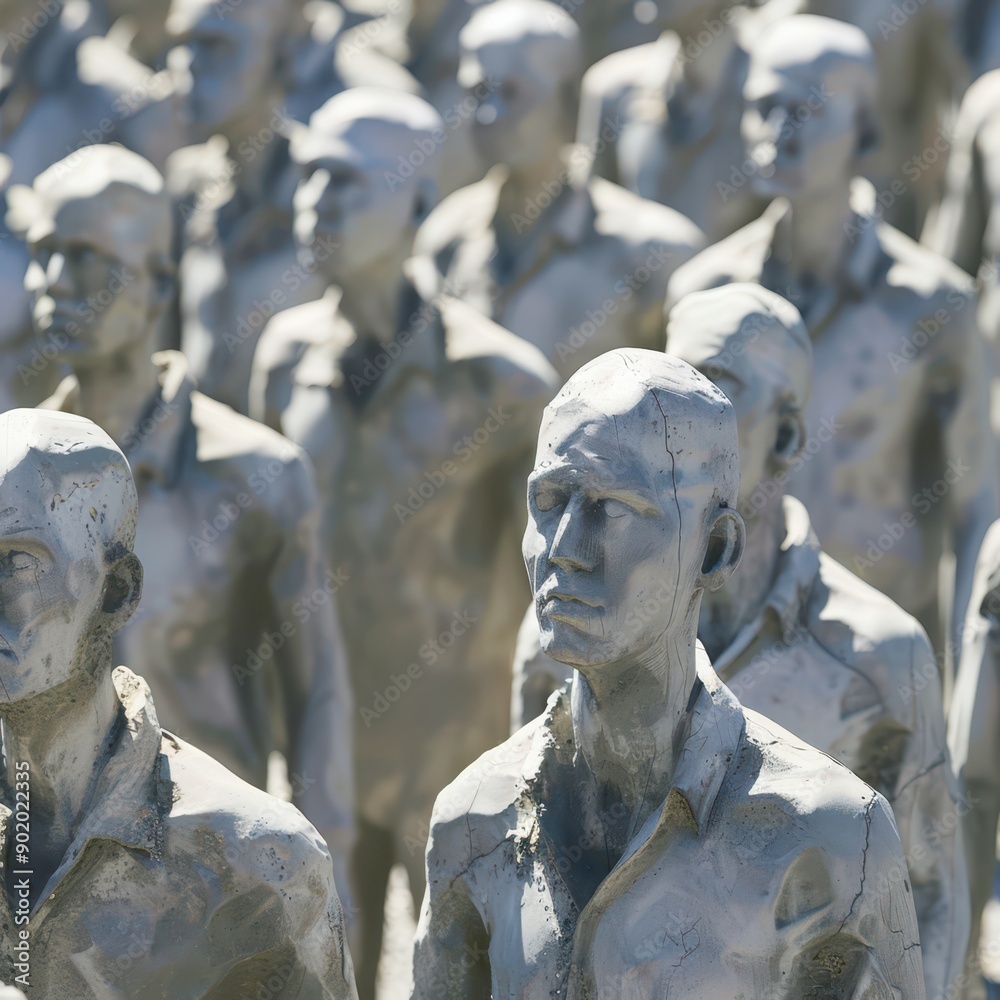 Unique Art Installation Featuring Abstract Sculptures of Human Figures ...
