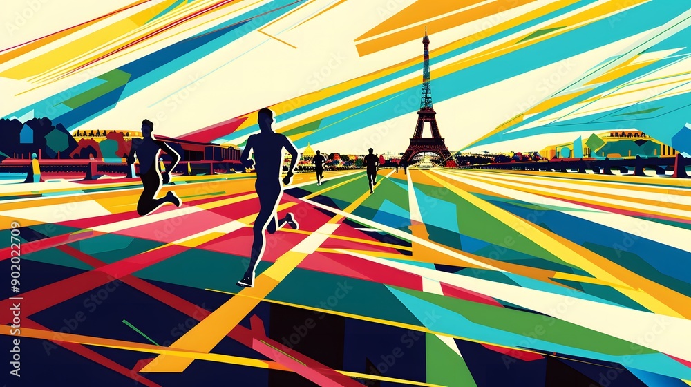 Exciting visual of the 2024 games in Paris, France, featuring athletes ...