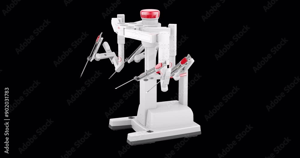 Robotic surgical system rotation animation seamlessly loopable. 3D ...