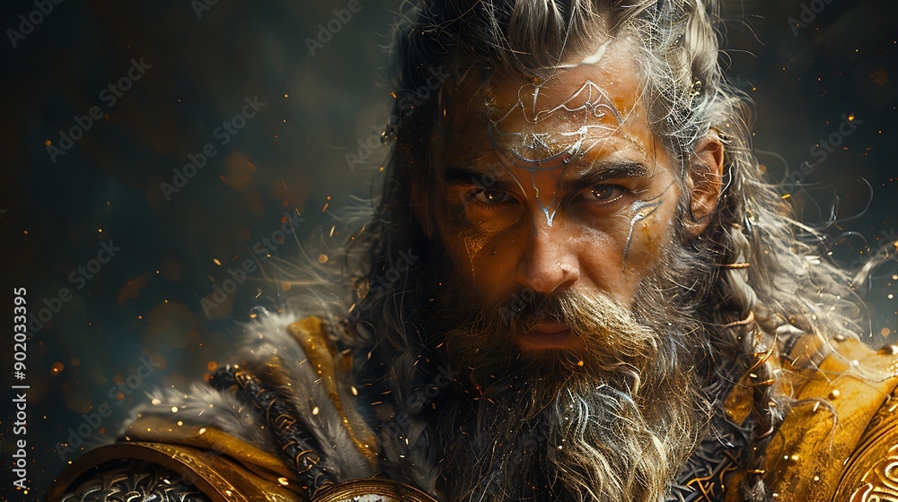 Aweinspiring depiction of the mythological Norse god Balder his radiant ...