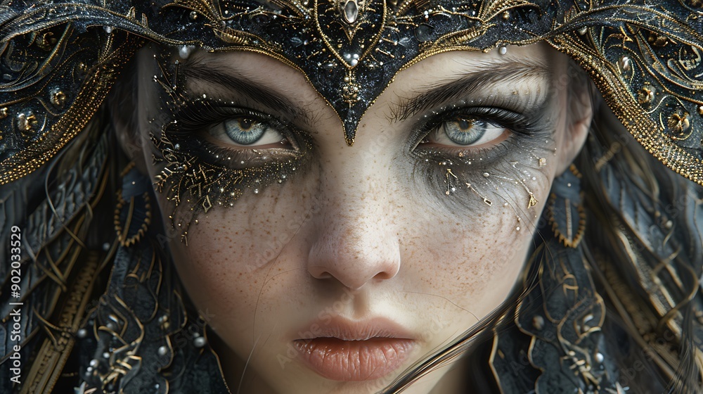 Aweinspiring depiction of the mythological Norse goddess Hel ruling the ...