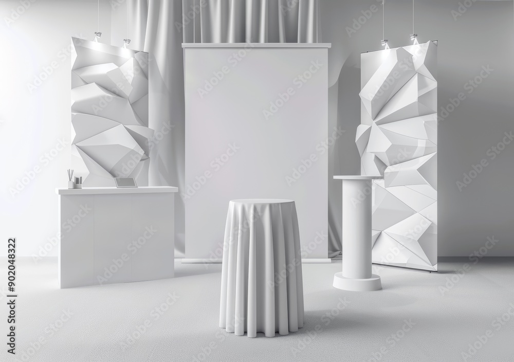 Backdrop for trade show display banner stand with LED or Halogen Light ...