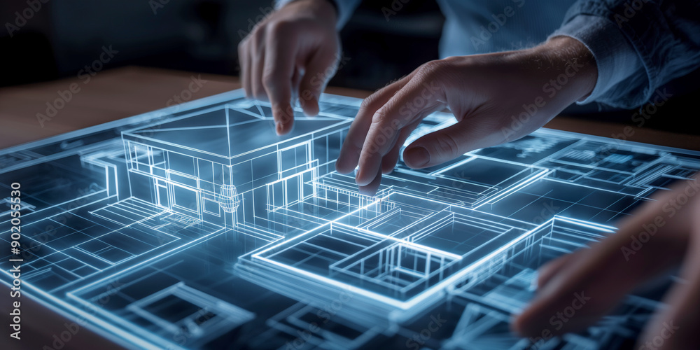 Foto de Augmented reality architecture creation process AR house model ...