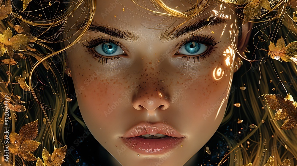 Eve a graphic novel style where her journey unfolds through dynamic ...