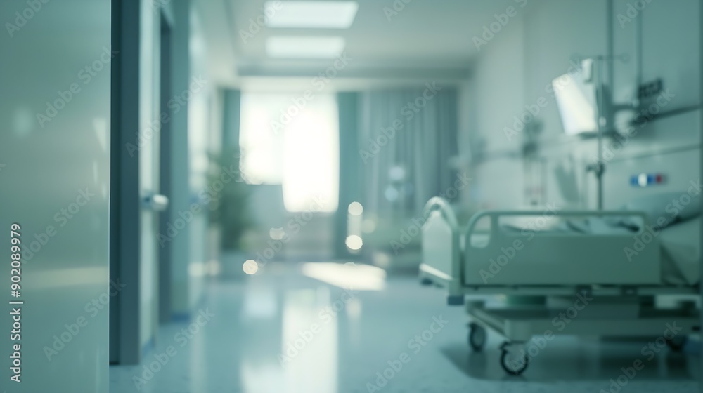 Patient hospital ward blur background medical blurry interior white ...