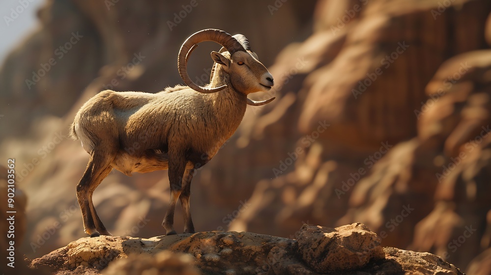 The Nubian ibex Capra nubiana is a desertdwelling goat species found in ...