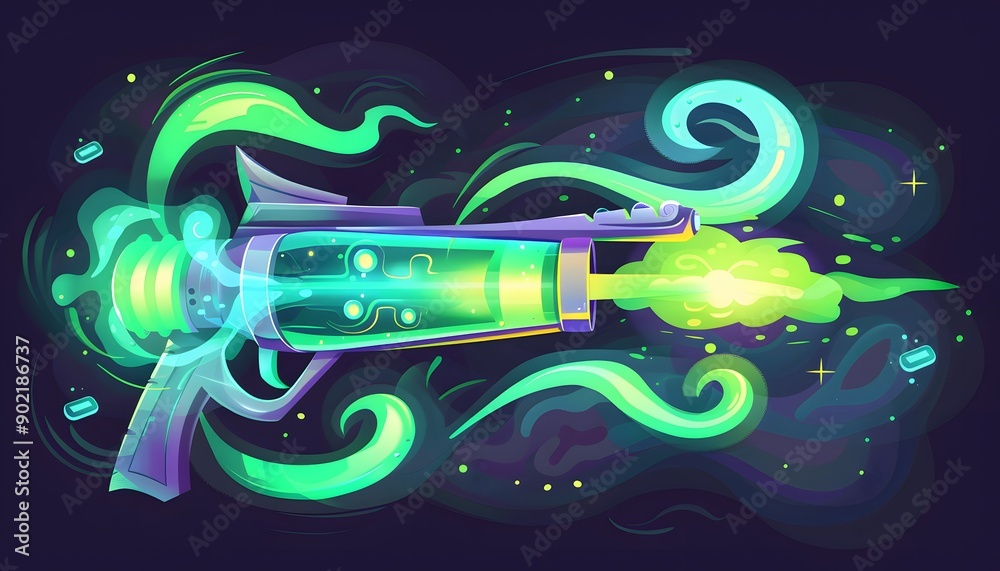 Gun shot with fire and smoke. Weapon firing effects. Vector realistic ...