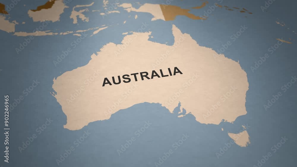 Old Paper Map of Australia Stock Video | Adobe Stock