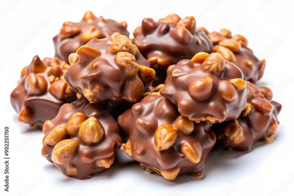 Delicious creamy chocolate peanut clusters isolated on transparent ...