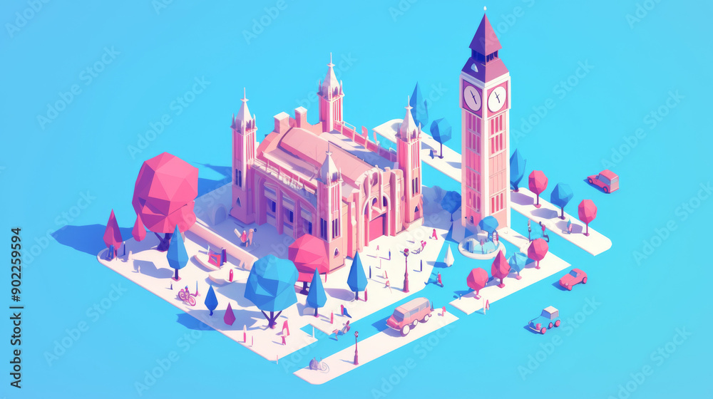 London Low Poly Cityscape: An idyllic miniature world of London, with ...
