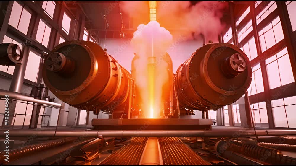 Powerful Nuclear Fission Reactor Simulation with Fast-Paced Pan Across ...