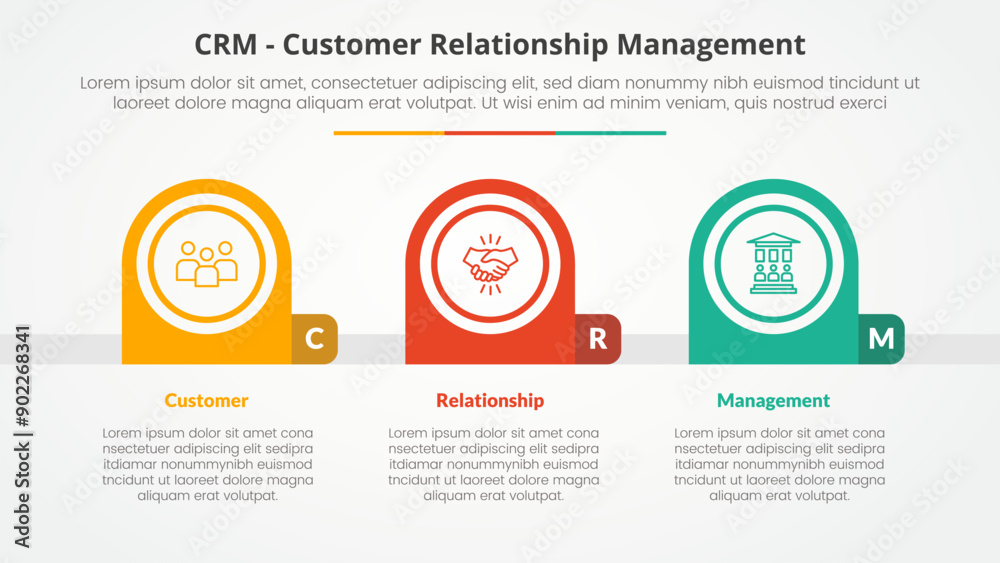 CRM customer relationship management infographic concept for slide ...
