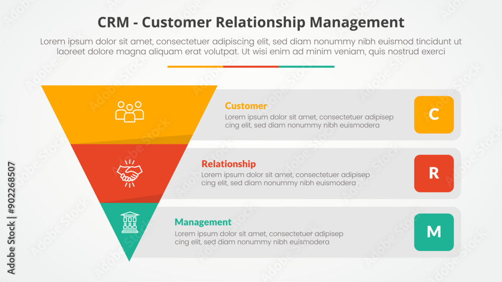 CRM customer relationship management infographic concept for slide ...