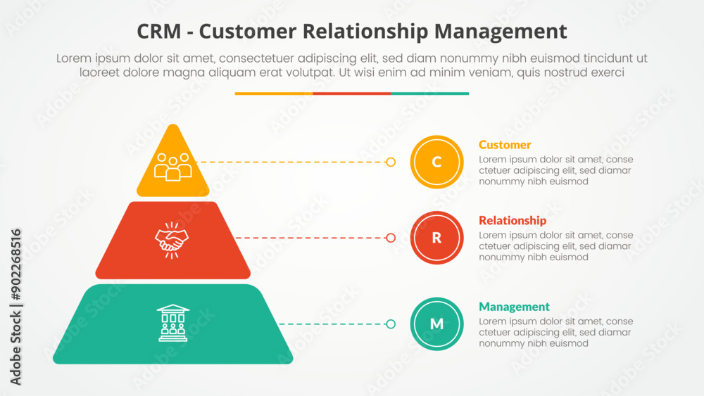CRM customer relationship management infographic concept for slide ...