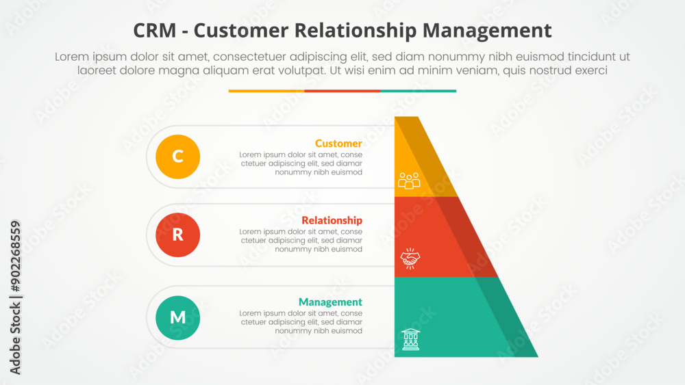 CRM customer relationship management infographic concept for slide ...