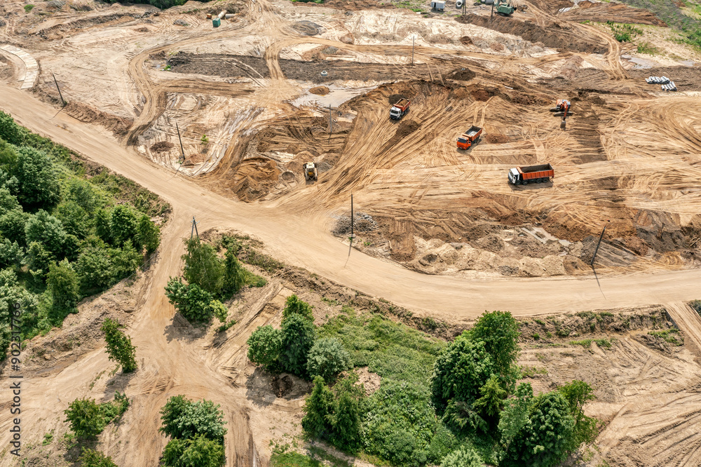earthworks. leveling ground. preparation of the land for construction ...