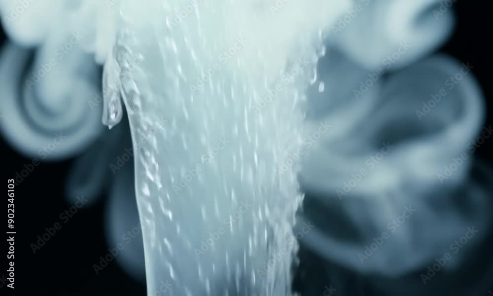 Steam, smoke isolated on black background. Smoke steam spray, abstract ...