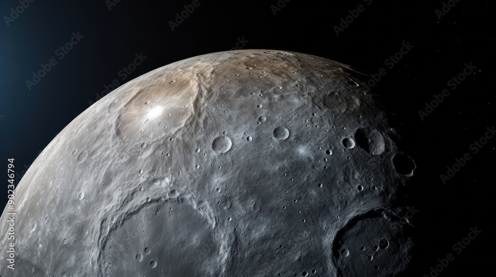 A high-resolution image showing the close-up surface of Ceres ...