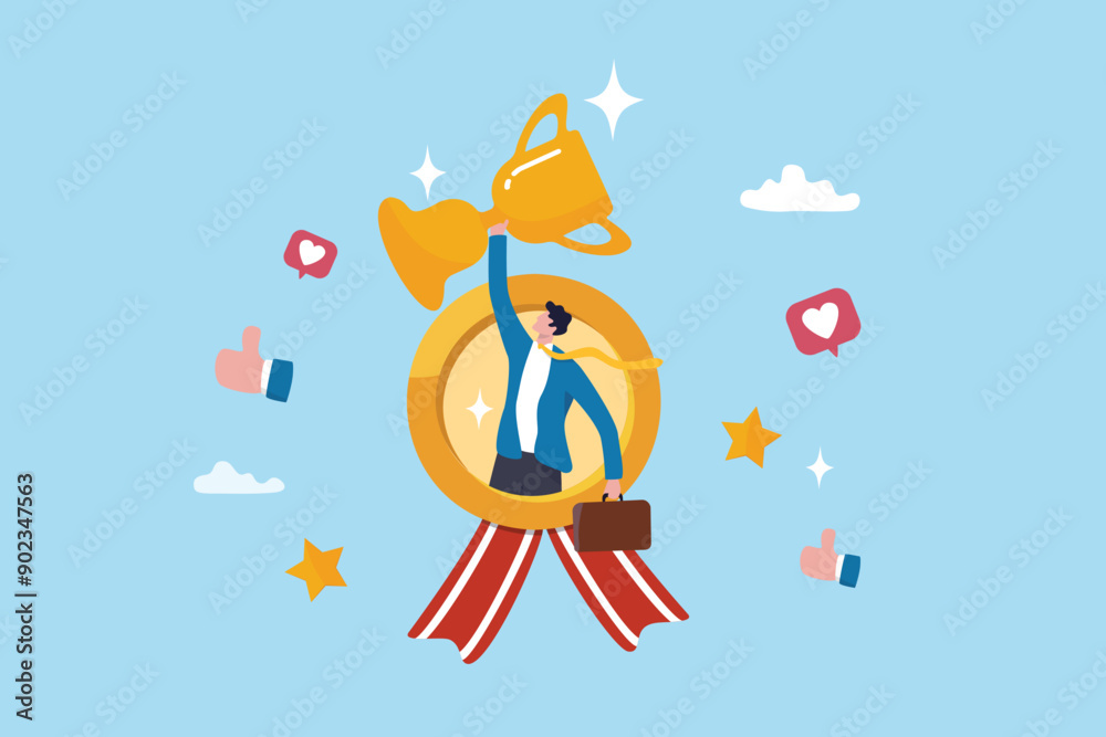 Employee of the month award winner, high performance champion, gold ...