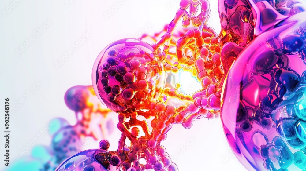An abstract depiction of the human endocrine system with detailed ...