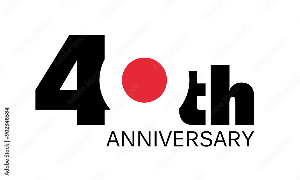 40th anniversary celebration label, forty years jubilee congratulation ...