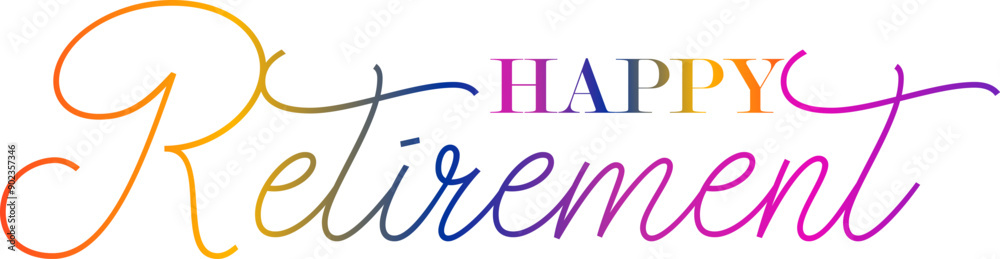 3d text, Happy Retirement, hand drawn calligraphy lettering design ...