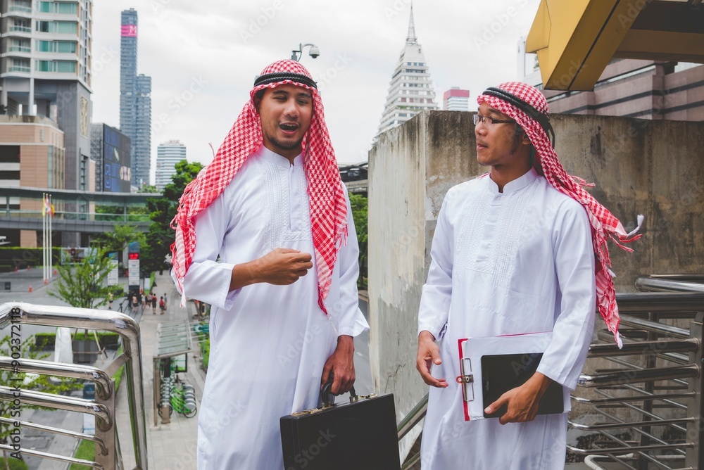 Arab muslim men talking together team uae union teamwork people ...